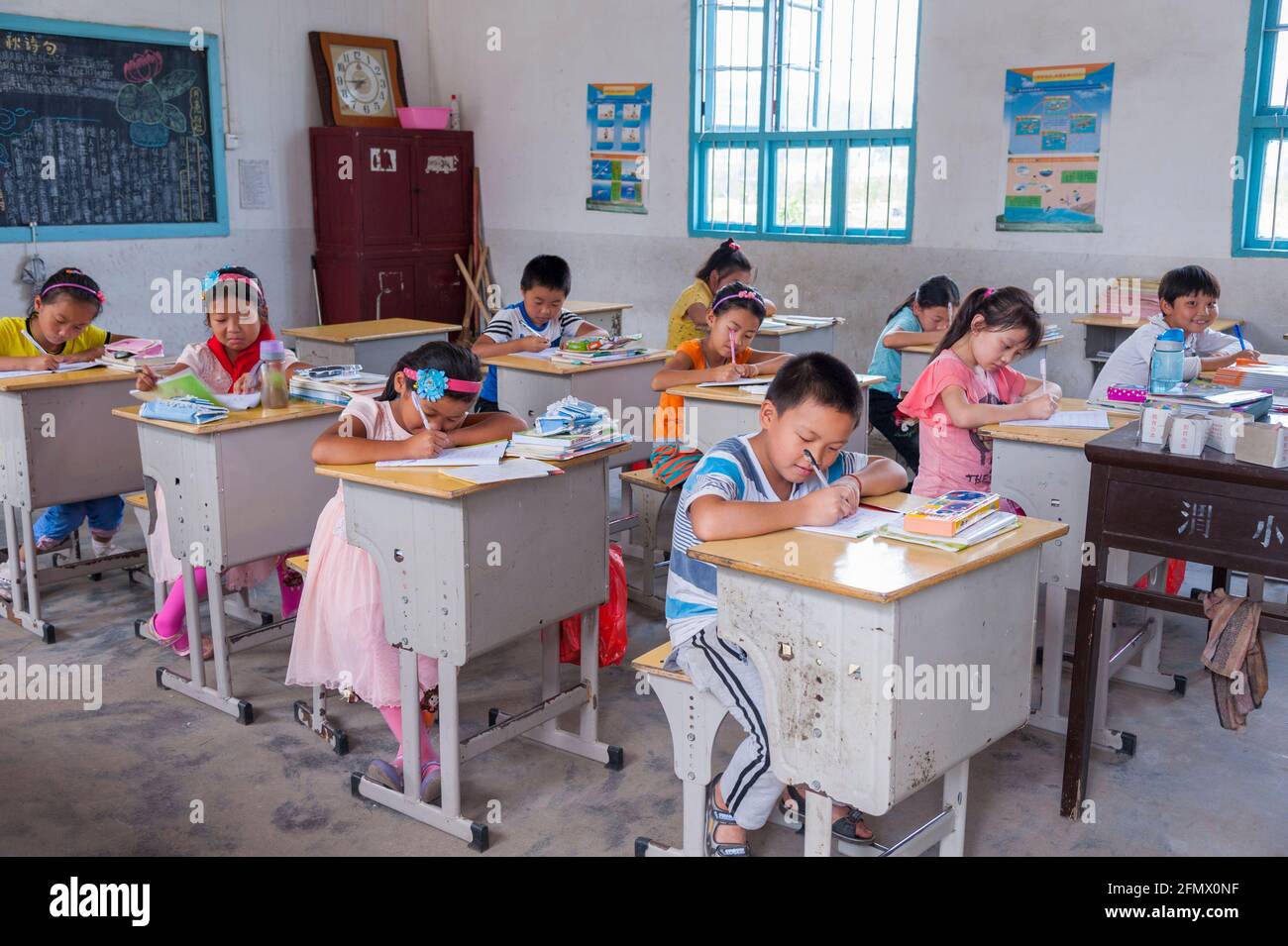 China school classroom desks hi-res stock photography and images - Alamy