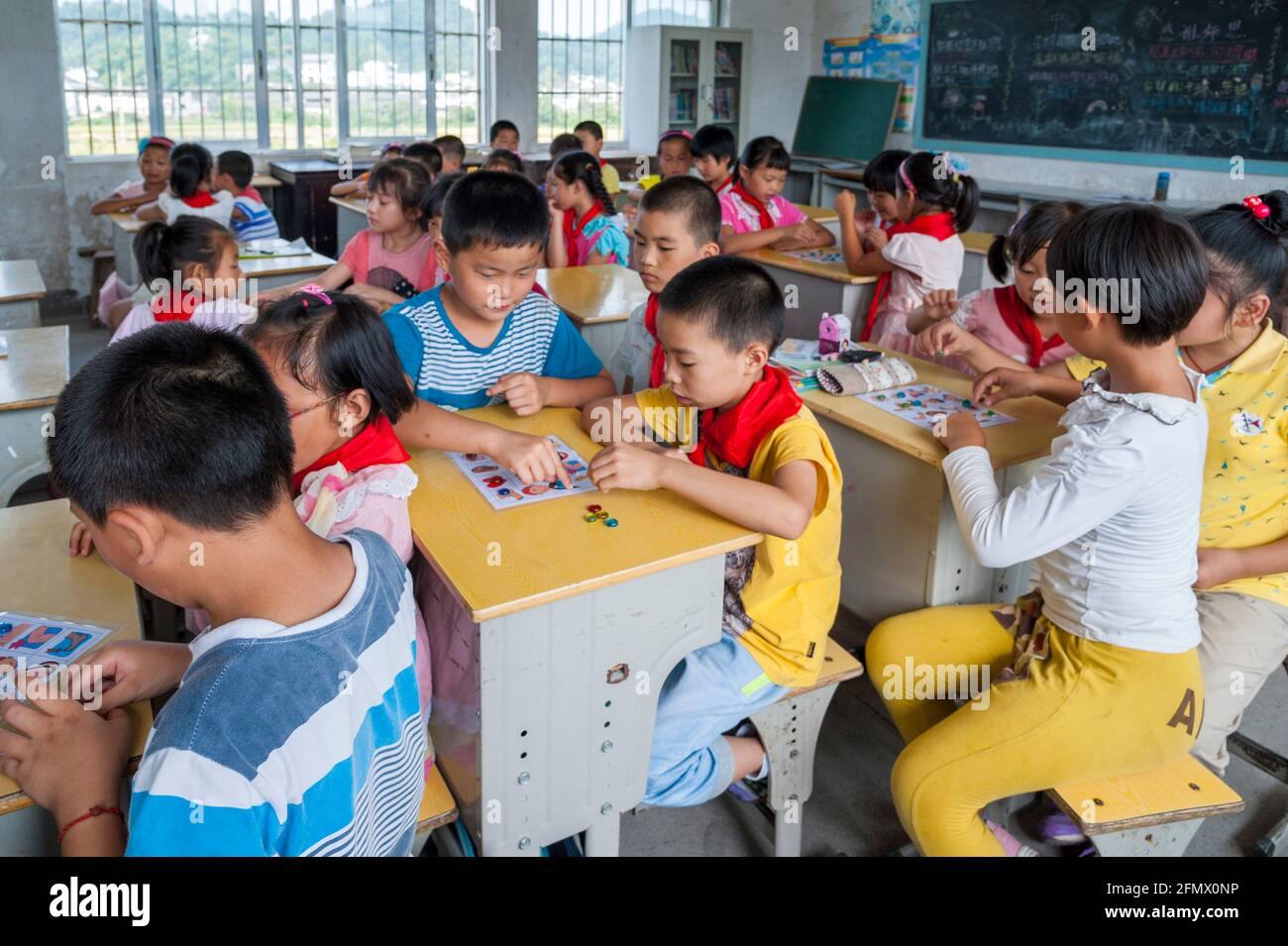 China school classroom desks hi-res stock photography and images - Alamy