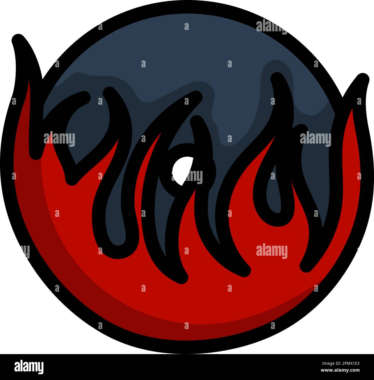 Flame Vinyl Icon. Editable Bold Outline With Color Fill Design. Vector ...