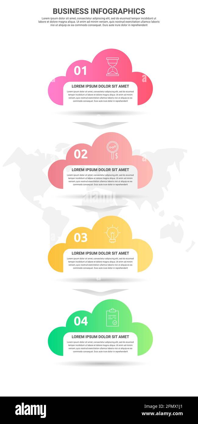Vector infographic clouds. Business concept of 4 options. Abstract ...
