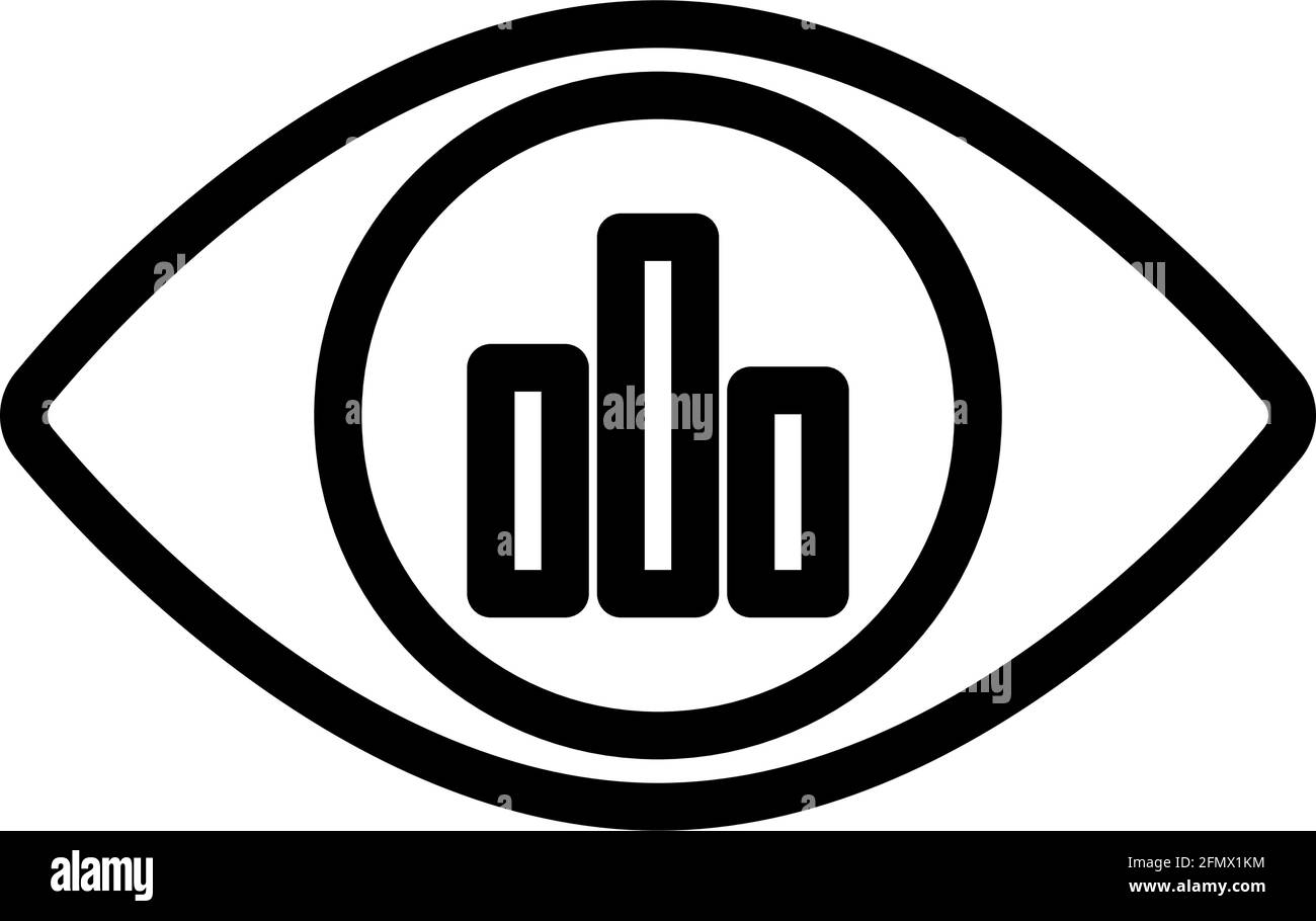 Eye With Market Chart Inside Pupil Icon. Editable Bold Outline Design ...