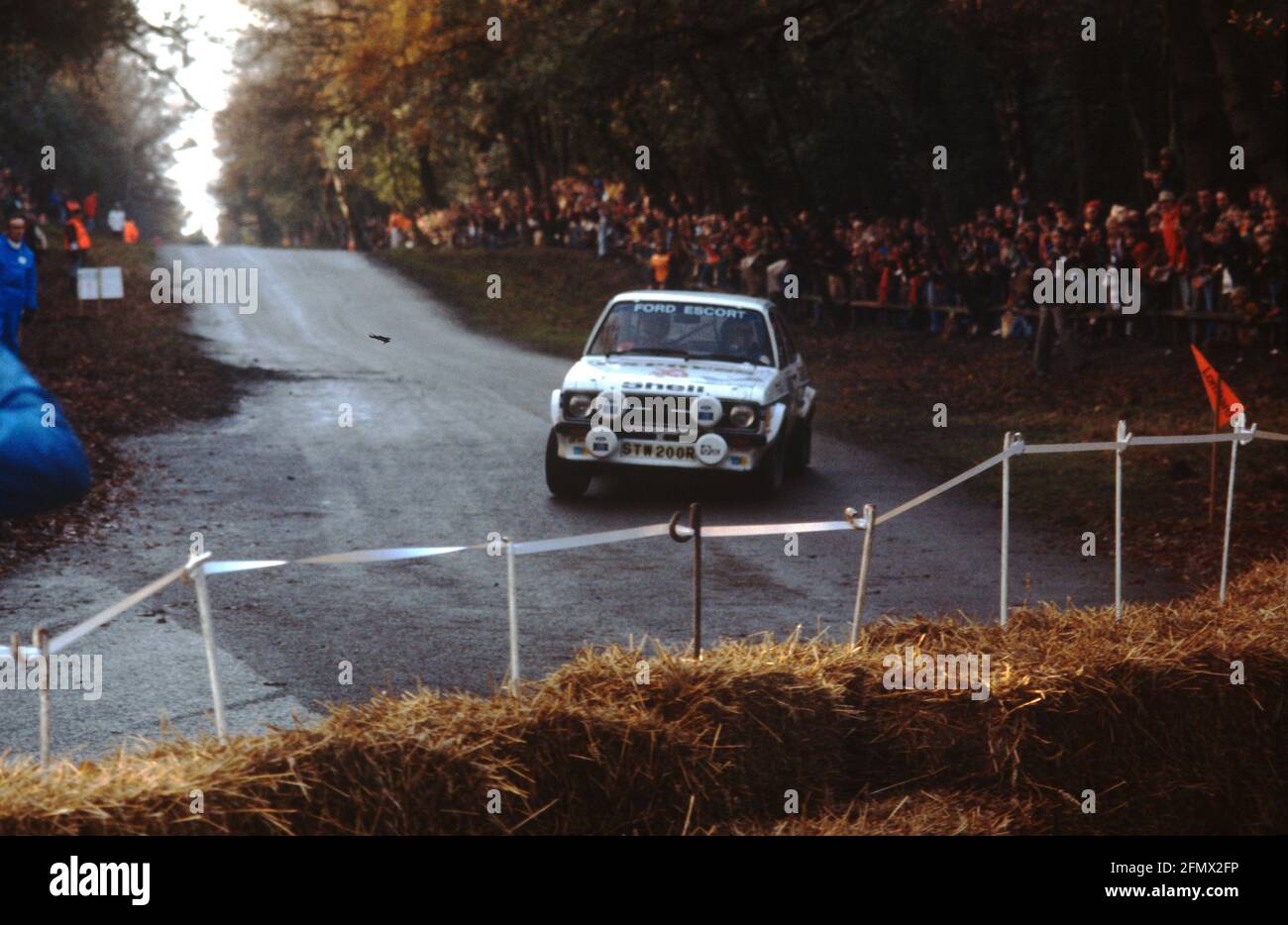 Roger Clark's winning Ford Escort RS1800 on the Sutton Park stage of ...