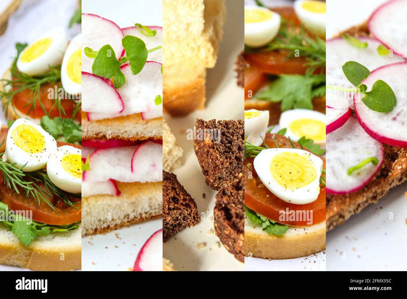 Food photo collage Sandwiches and Bread rolls Stock Photo - Alamy