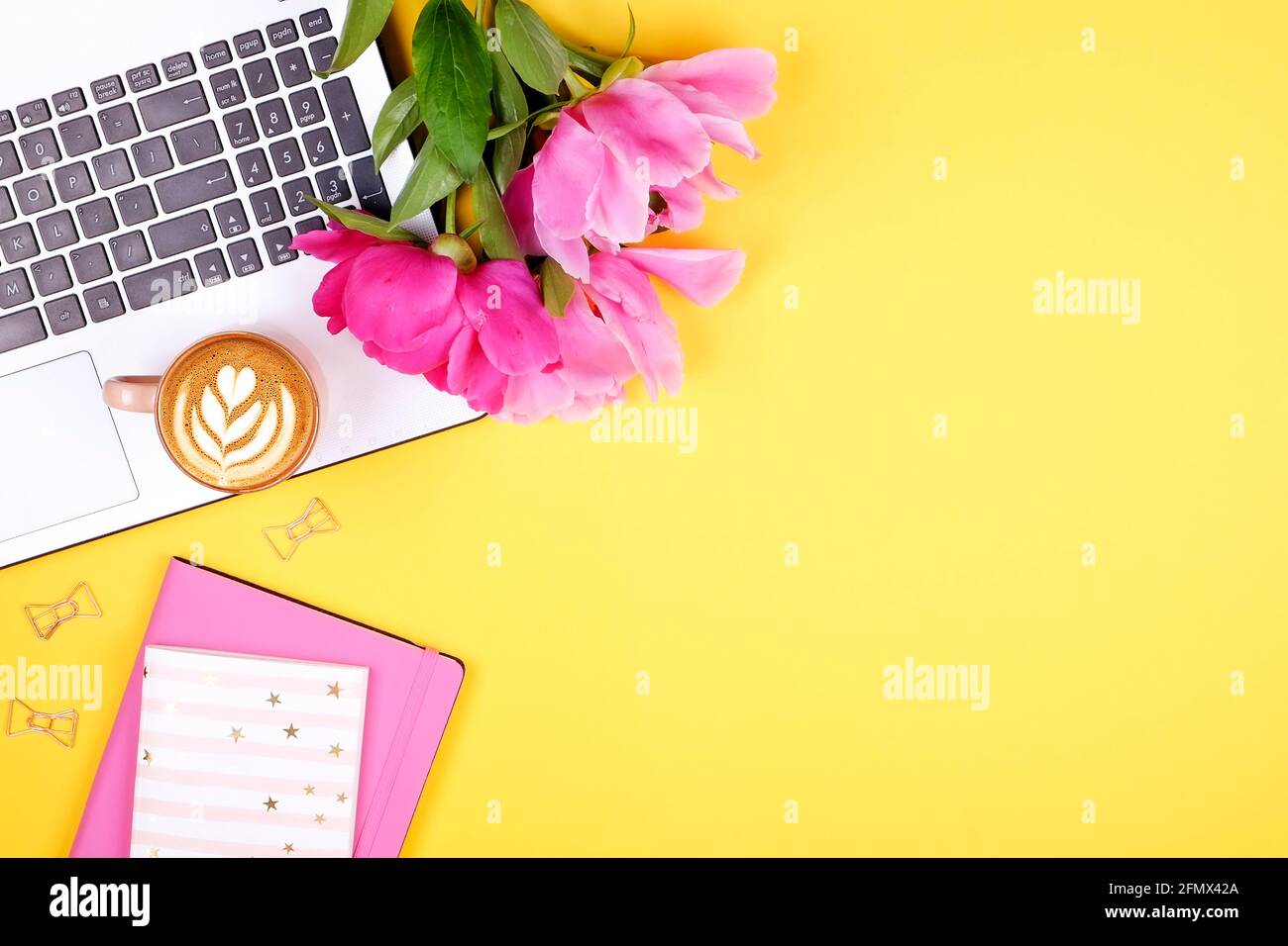 Laptop computer background flowers hi-res stock photography and images ...