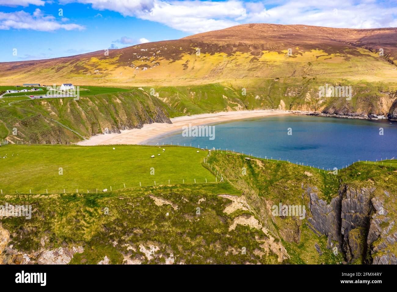 Aerial view of the Silver Strand in County Donegal - Ireland Stock ...