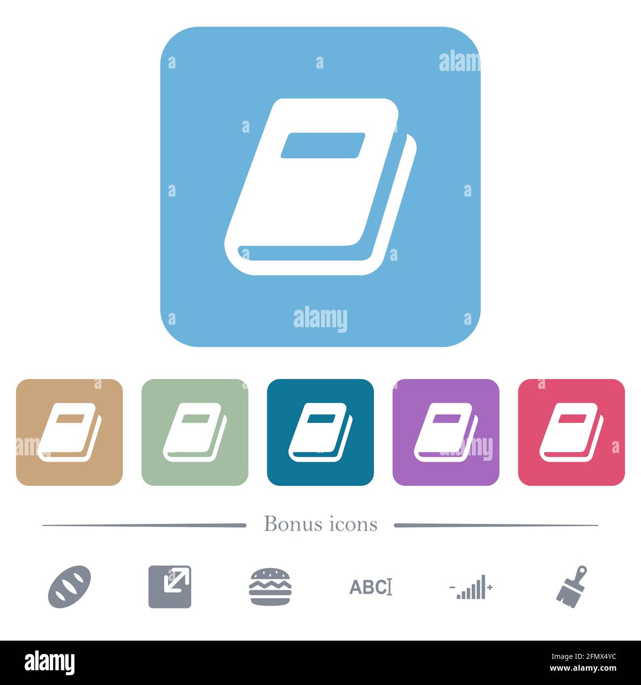 Personal diary white flat icons on color rounded square backgrounds. 6 ...
