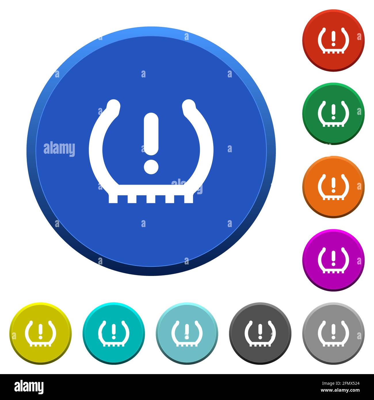 Car tire pressure warning indicator round color beveled buttons with ...