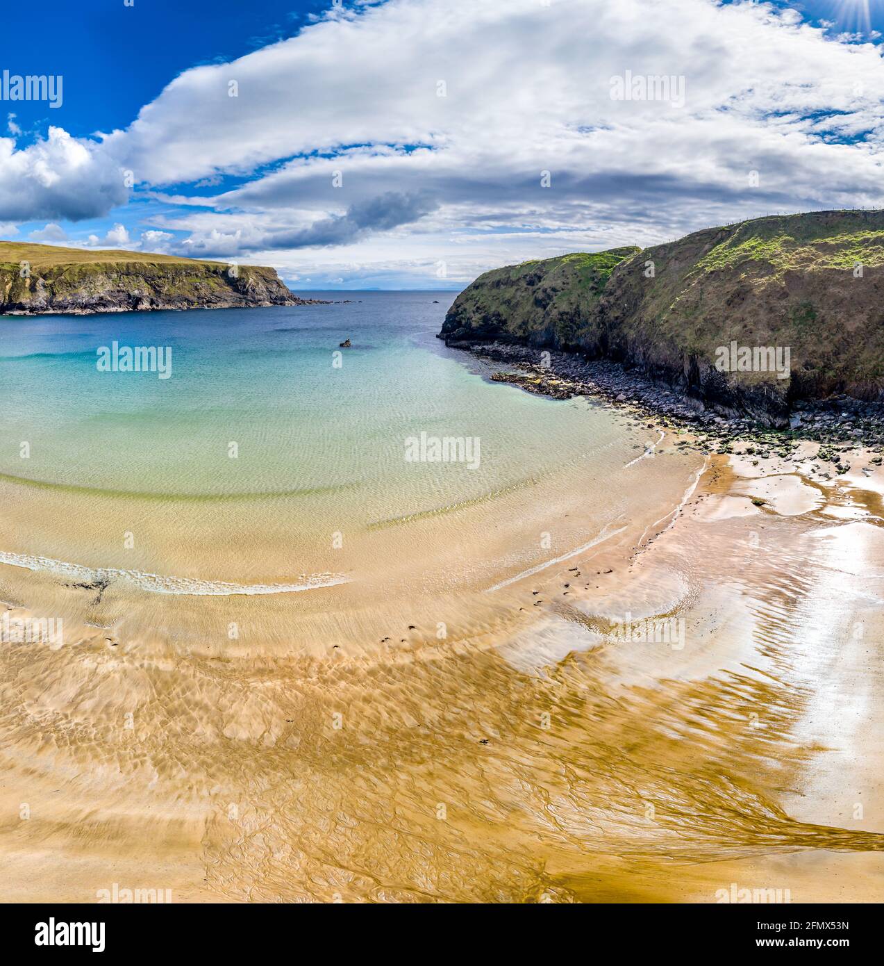 Aerial view of the Silver Strand in County Donegal - Ireland Stock ...