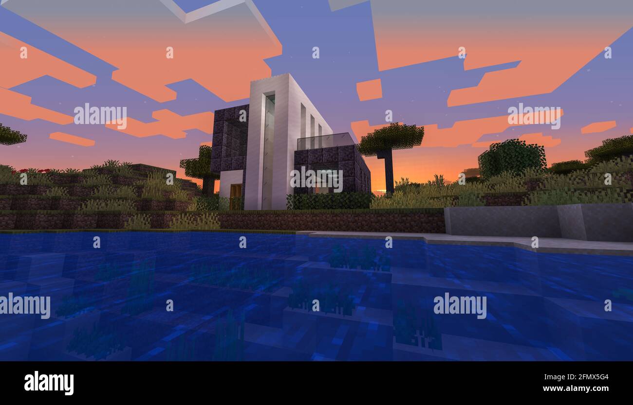 Minecraft modern house hi-res stock photography and images - Alamy