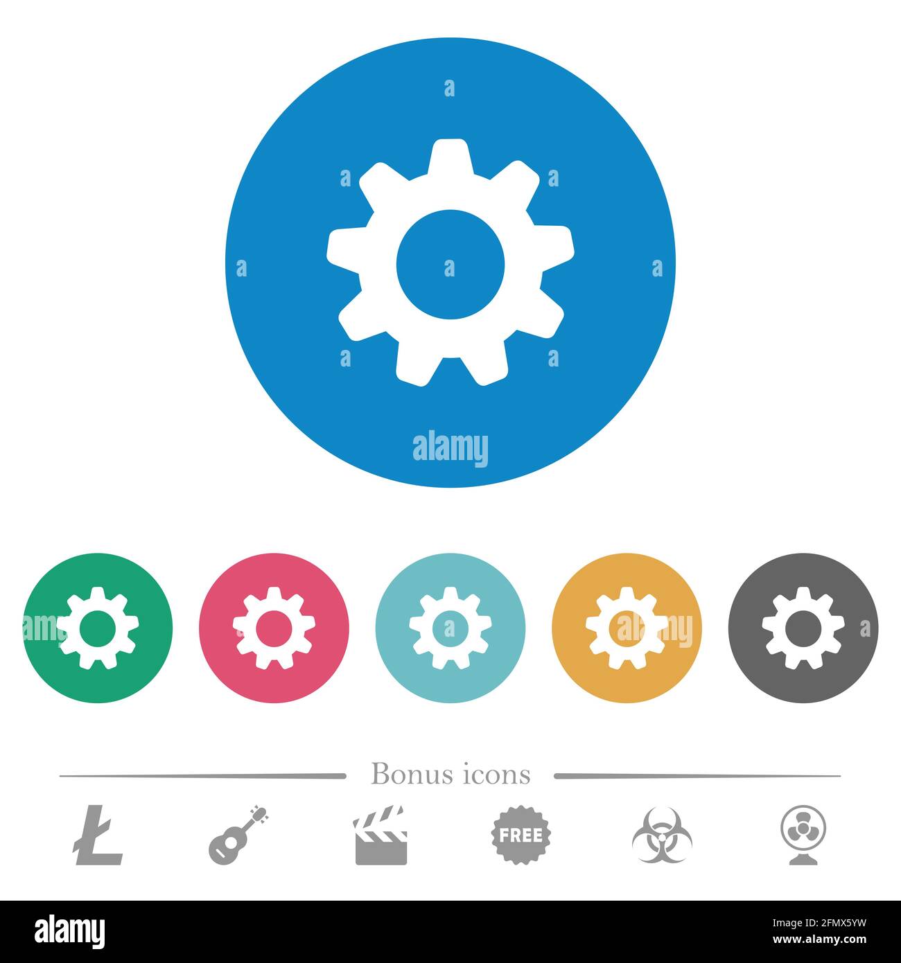 Flat settings icons flat white icons on round color backgrounds. 6 ...