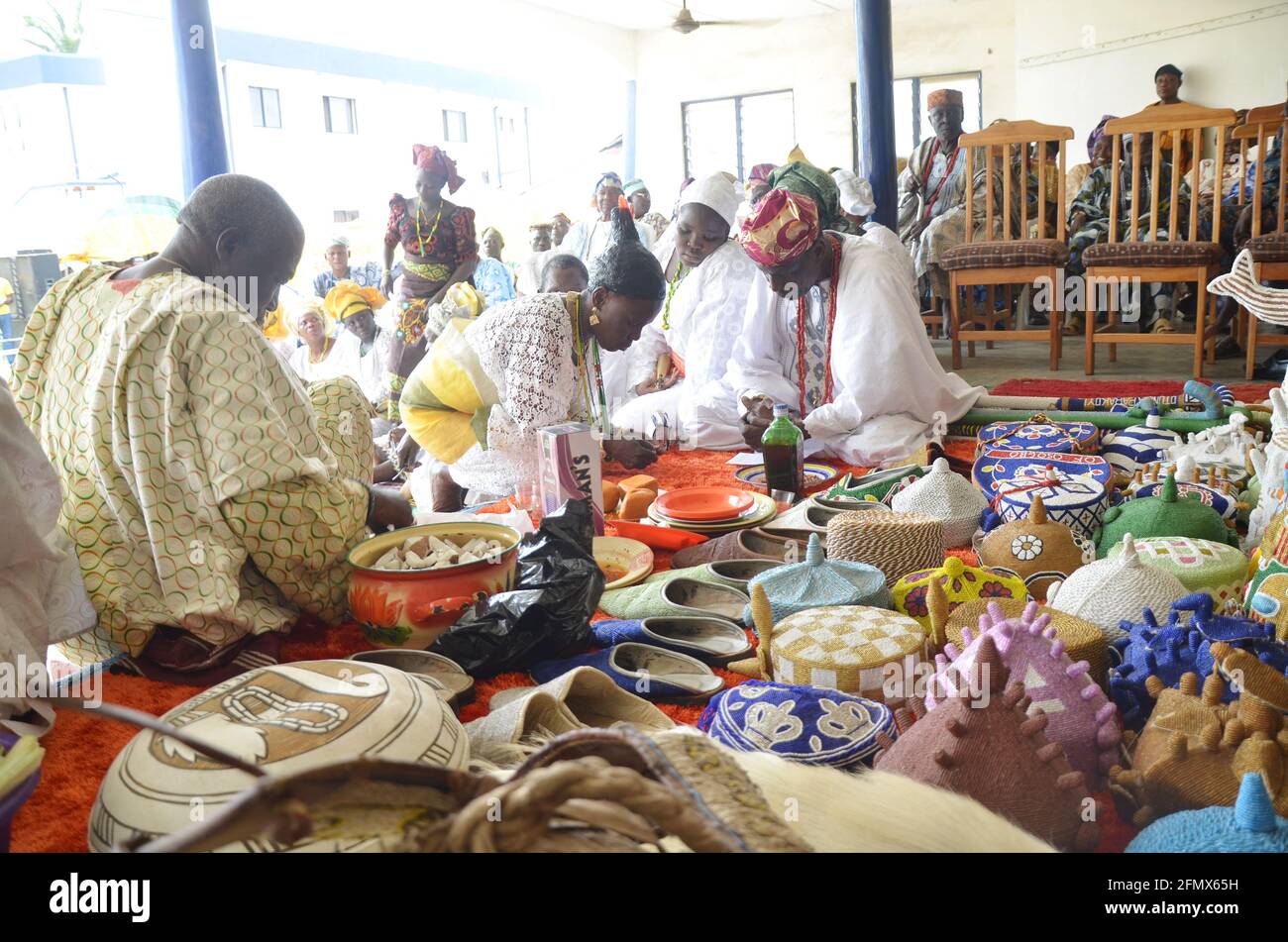 Osun Osogbo: Iya Osun praying for Ataoja's ancient crown, shoes and ...