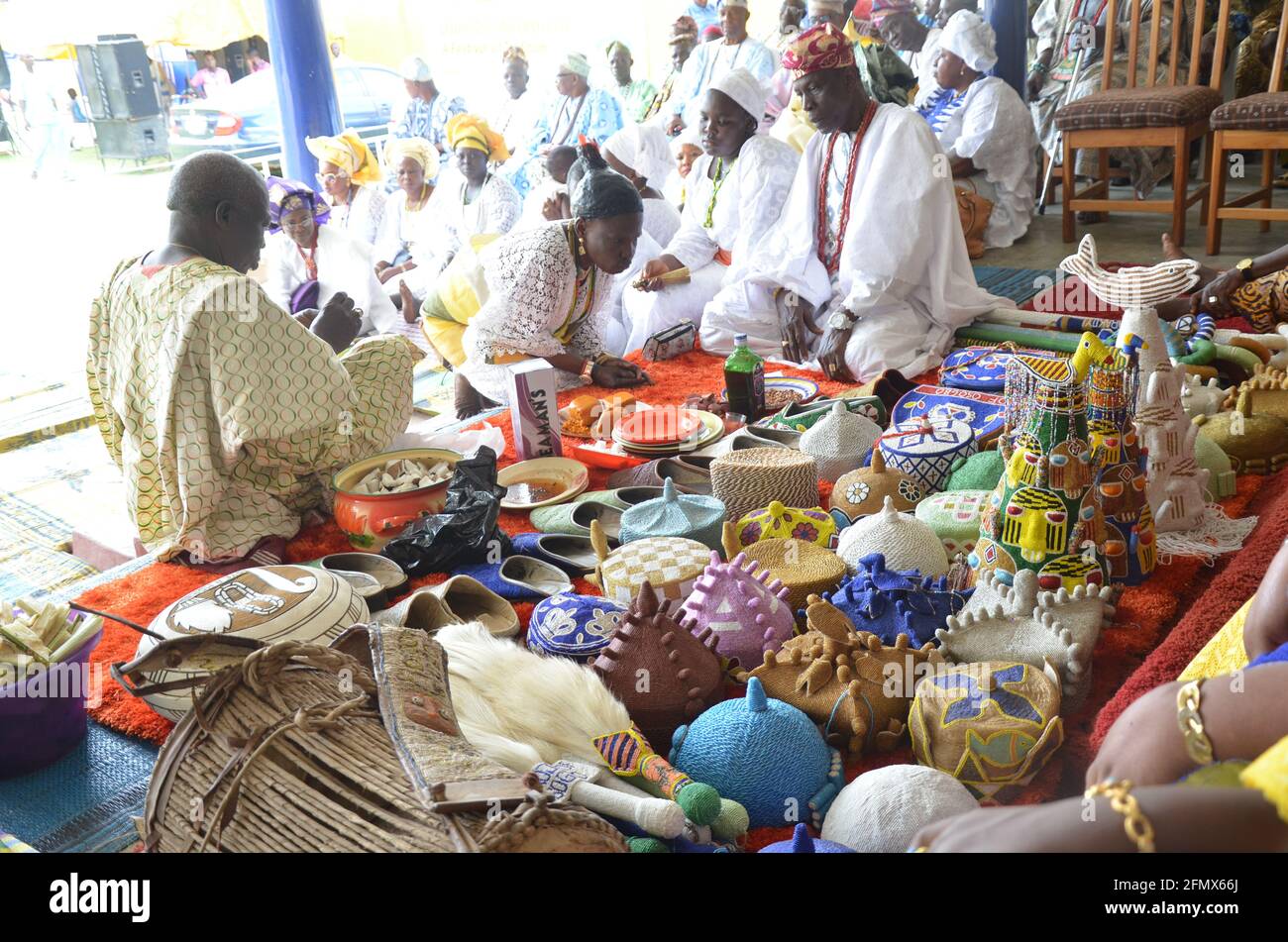 Osun Osogbo: Iya Osun praying for Ataoja's ancient crown, shoes and ...
