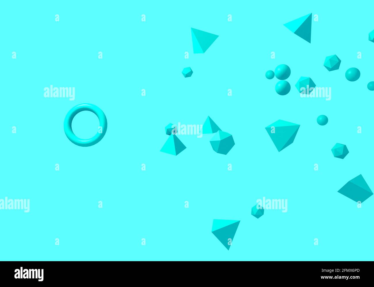 Hovering basic geometric shapes - 3d illustration Stock Photo - Alamy