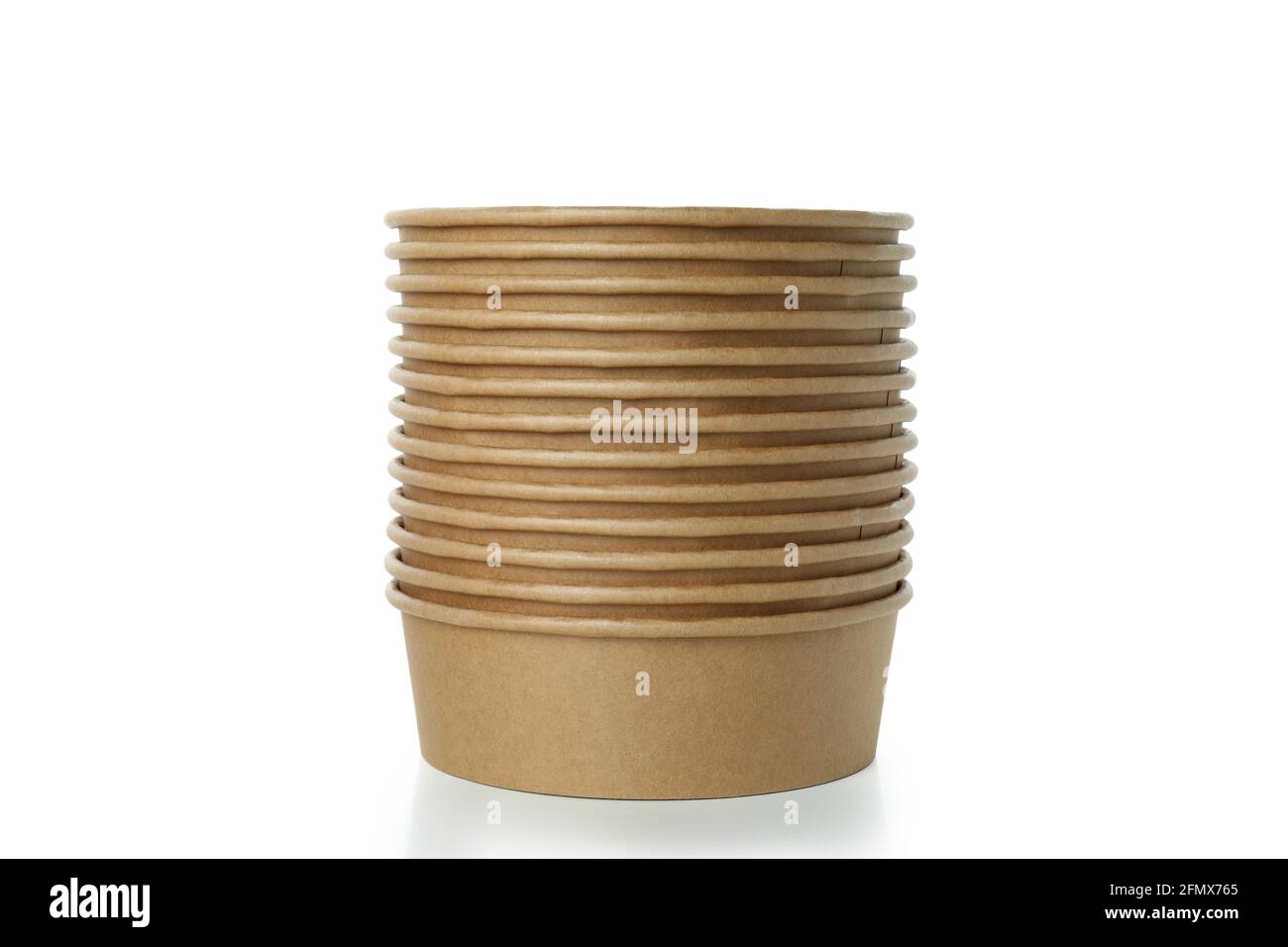 Blank paper bowls isolated on white background Stock Photo - Alamy