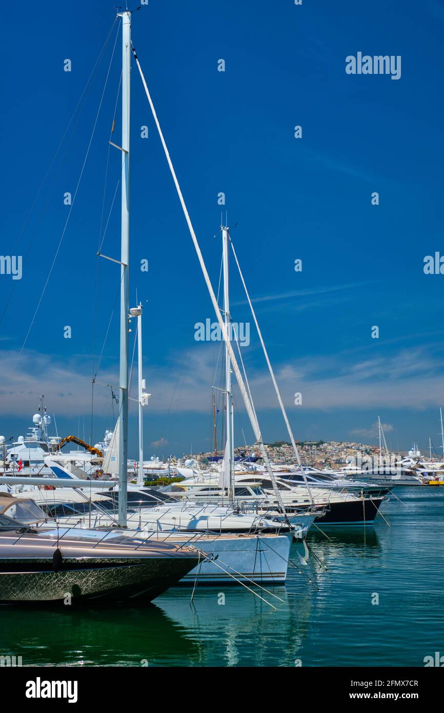 Yachts and boats in port of Athens. Athens, Greece Stock Photo - Alamy