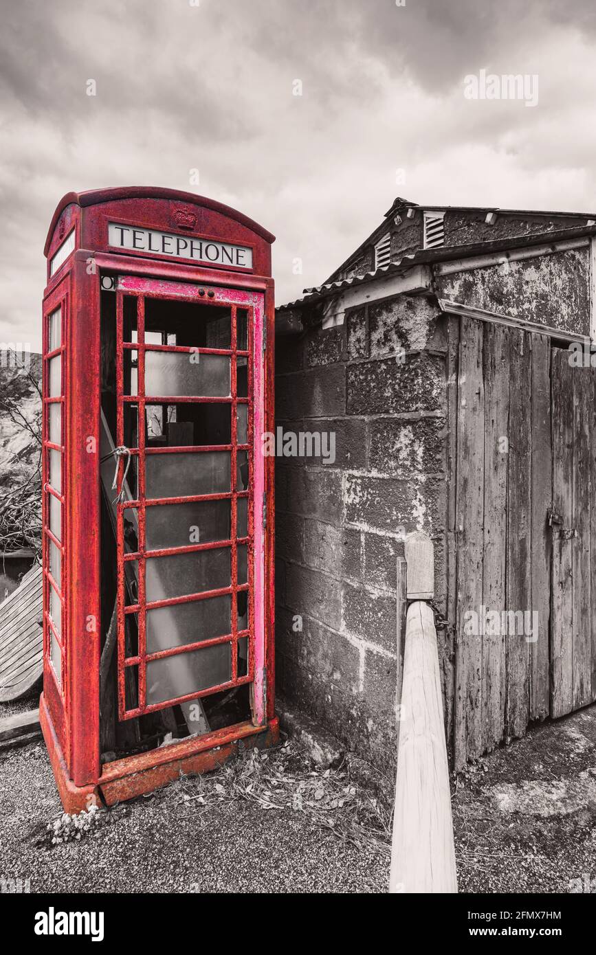 Vintage red telephone box history hi-res stock photography and images ...
