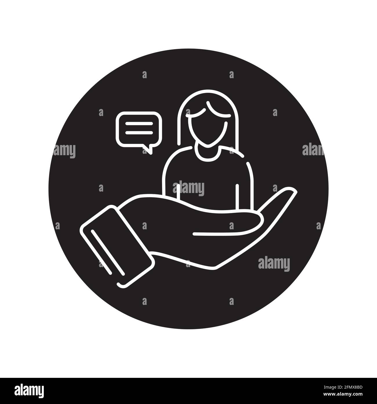 Customer care black glyph icon. Pictogram for web page, mobile app ...