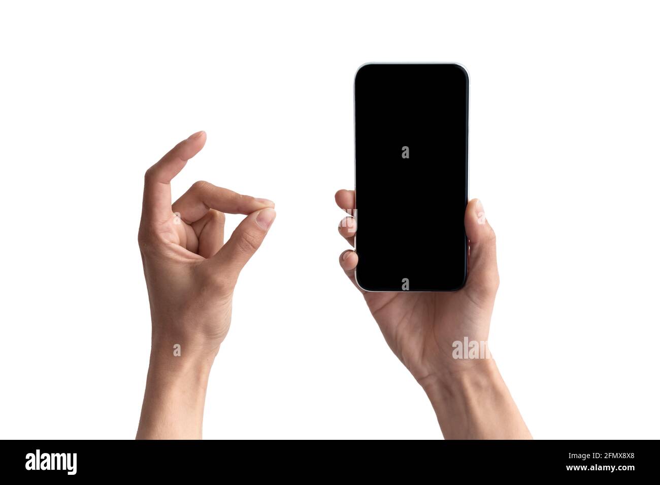 Courier woman mobile phone Cut Out Stock Images & Pictures - Alamy