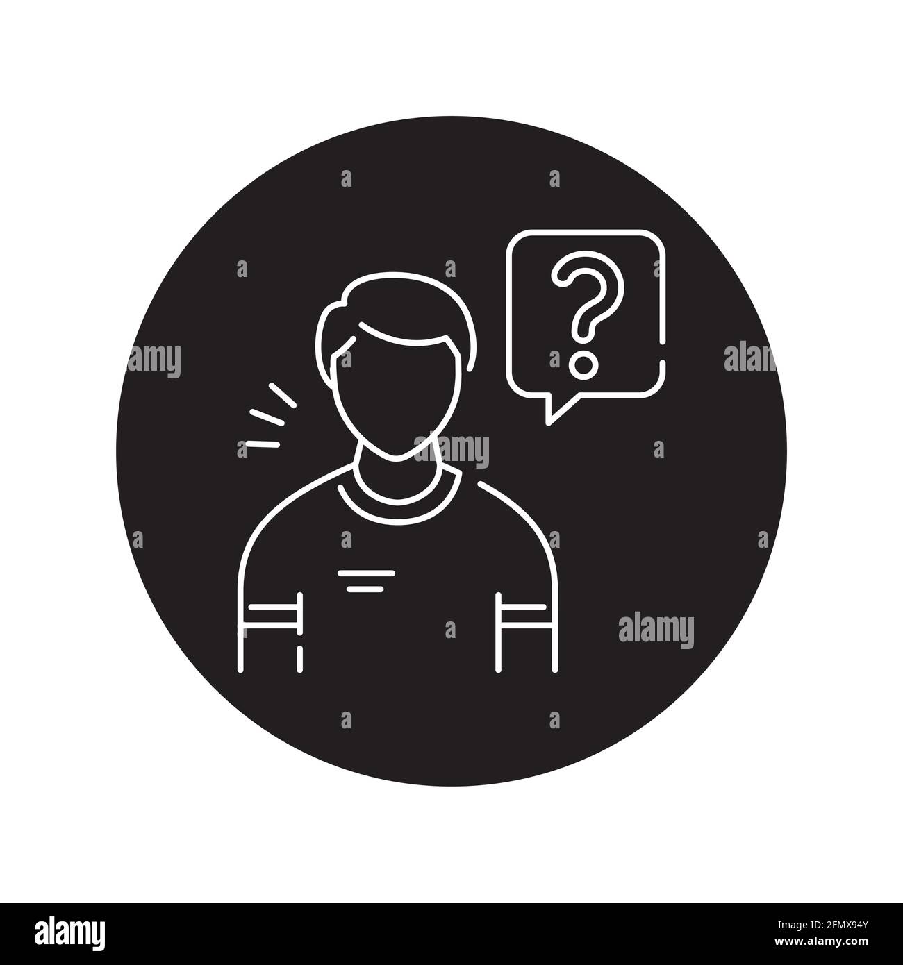 Ask a question black glyph icon. Pictogram for web page, mobile app ...