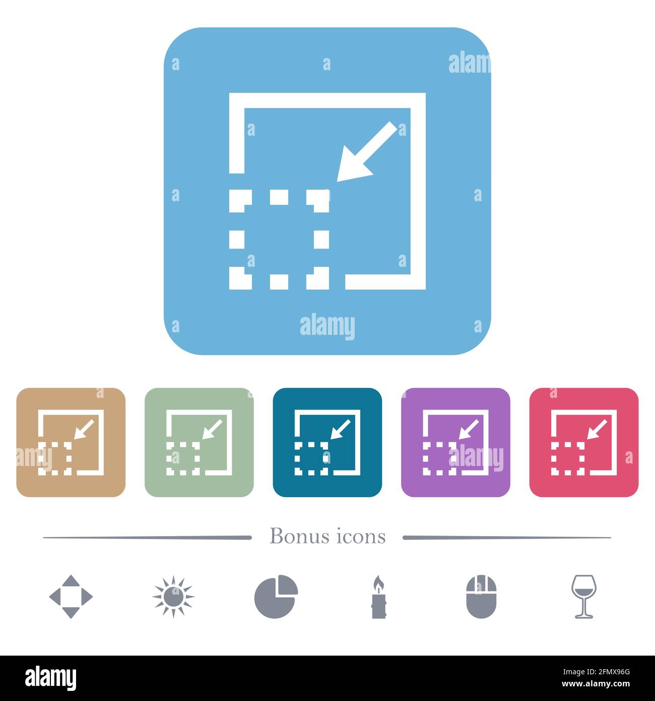 Minimize element white flat icons on color rounded square backgrounds ...
