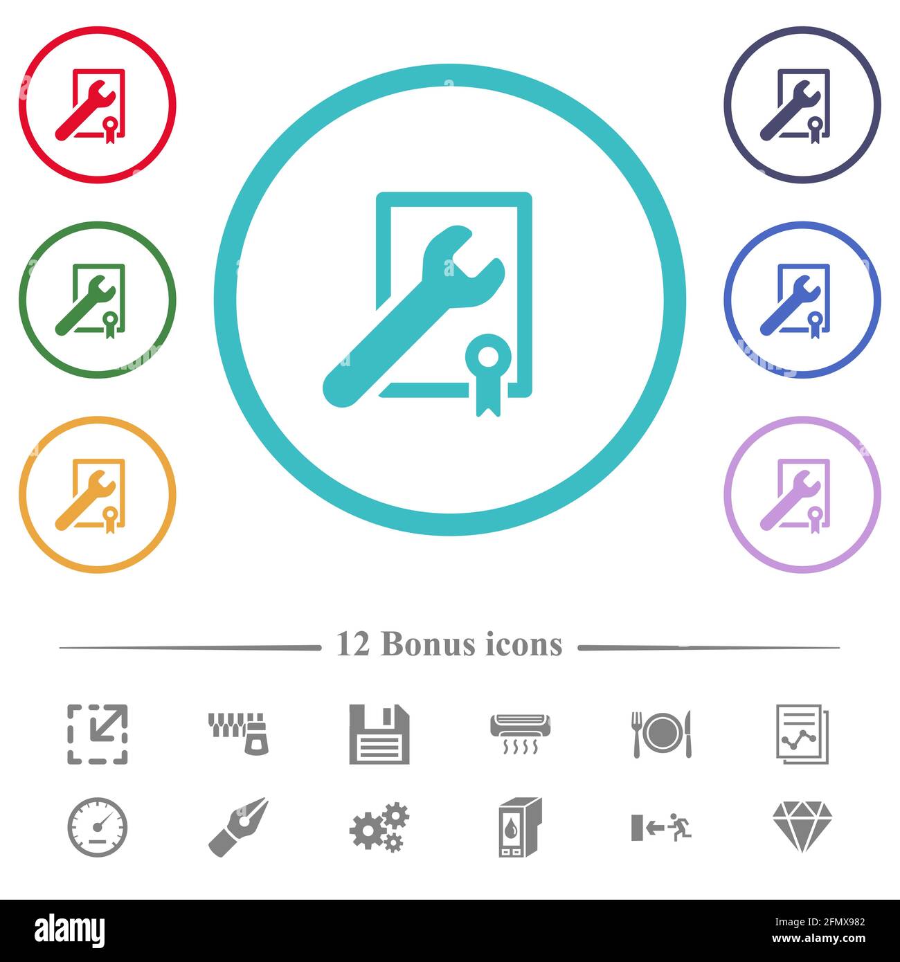 Award winning services flat color icons in circle shape outlines. 12 ...
