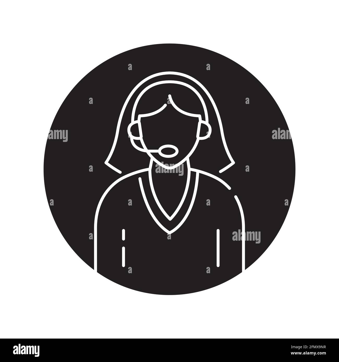 Operator black glyph icon. Pictogram for web page, mobile app, promo ...