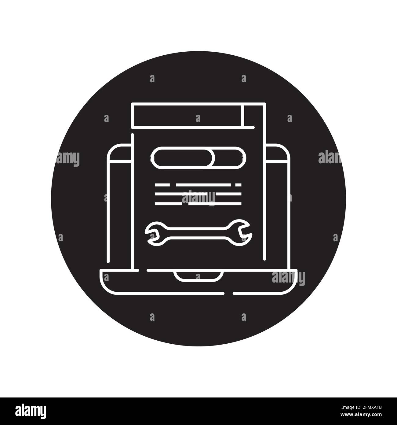 Fixing problem black glyph icon. Pictogram for web page, mobile app ...