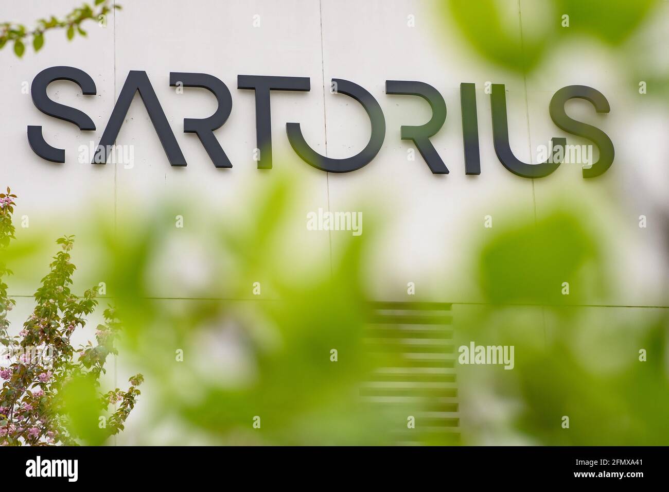 12 May 2021, Lower Saxony, Göttingen: The Sartorius AG logo can be seen ...