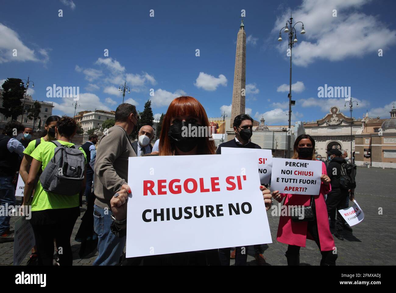 Rome, Italy. 12th May, 2021. Rome, shopkeepers, shop assistants and ...