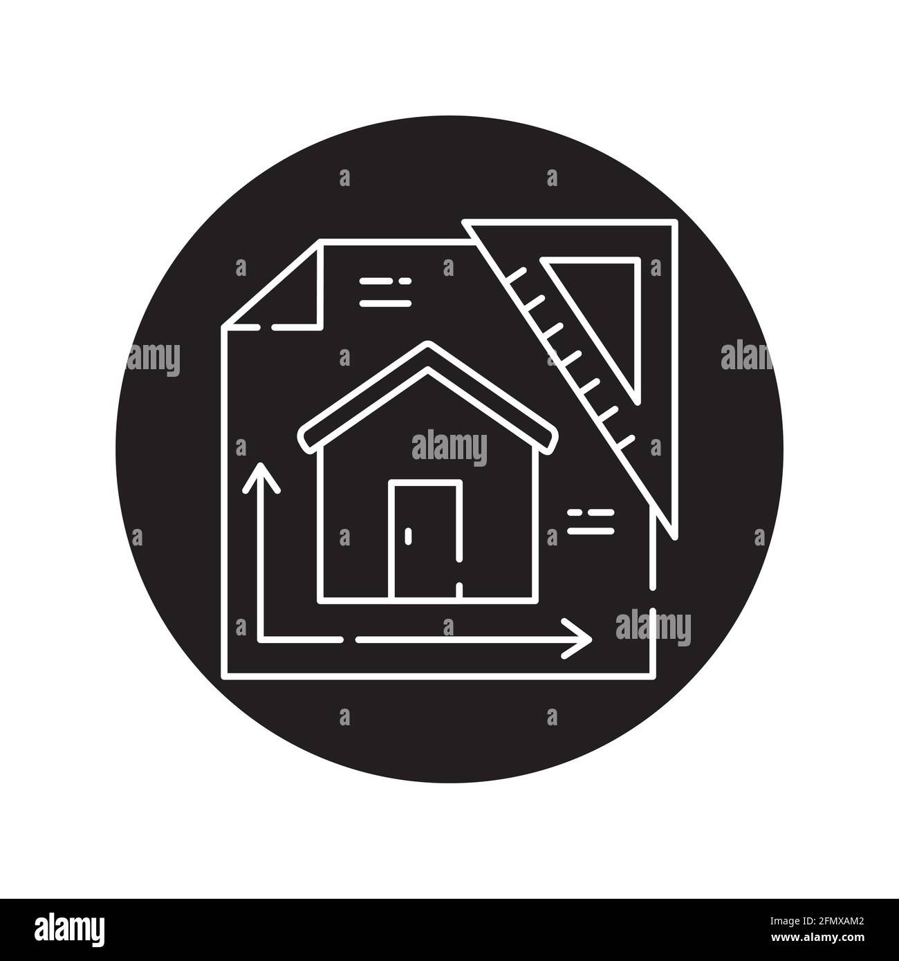 Architectural project house color line icon. Pictogram for web page ...