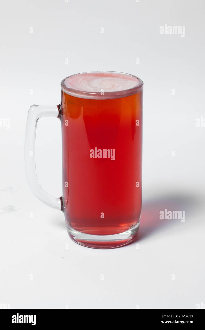 craft and colored beer set in mugs isolated Stock Photo - Alamy