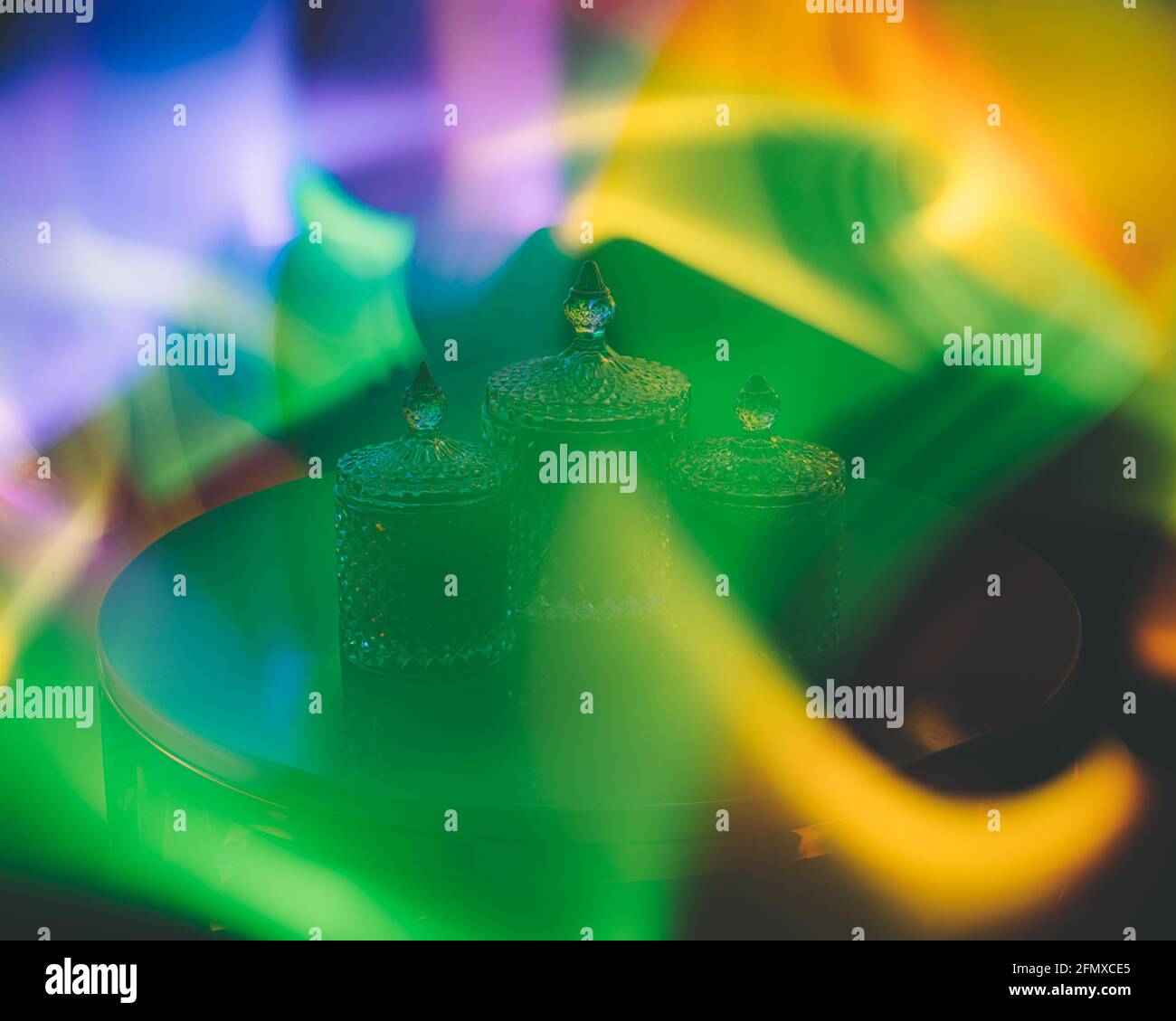Lighted crystals with light painting Stock Photo - Alamy