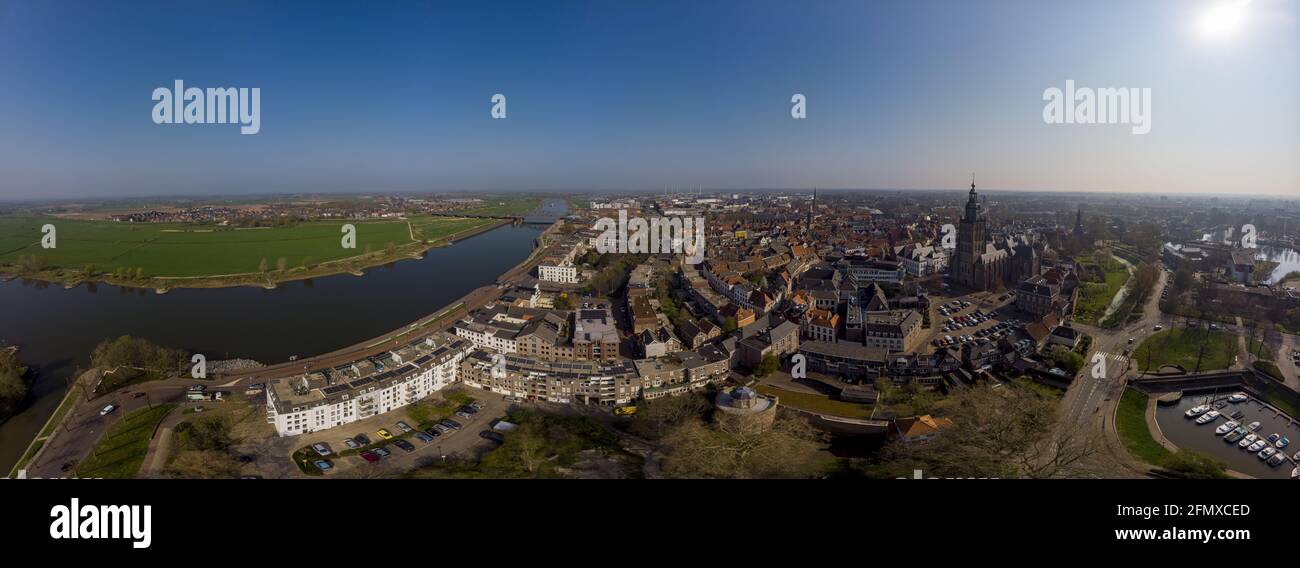 Cityscape Dutch flat landscape with historic town Stock Photo - Alamy