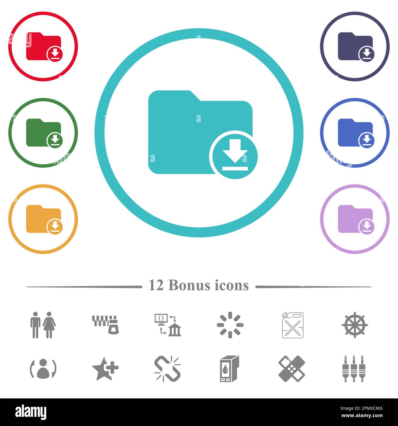 Download directory flat color icons in circle shape outlines. 12 bonus ...