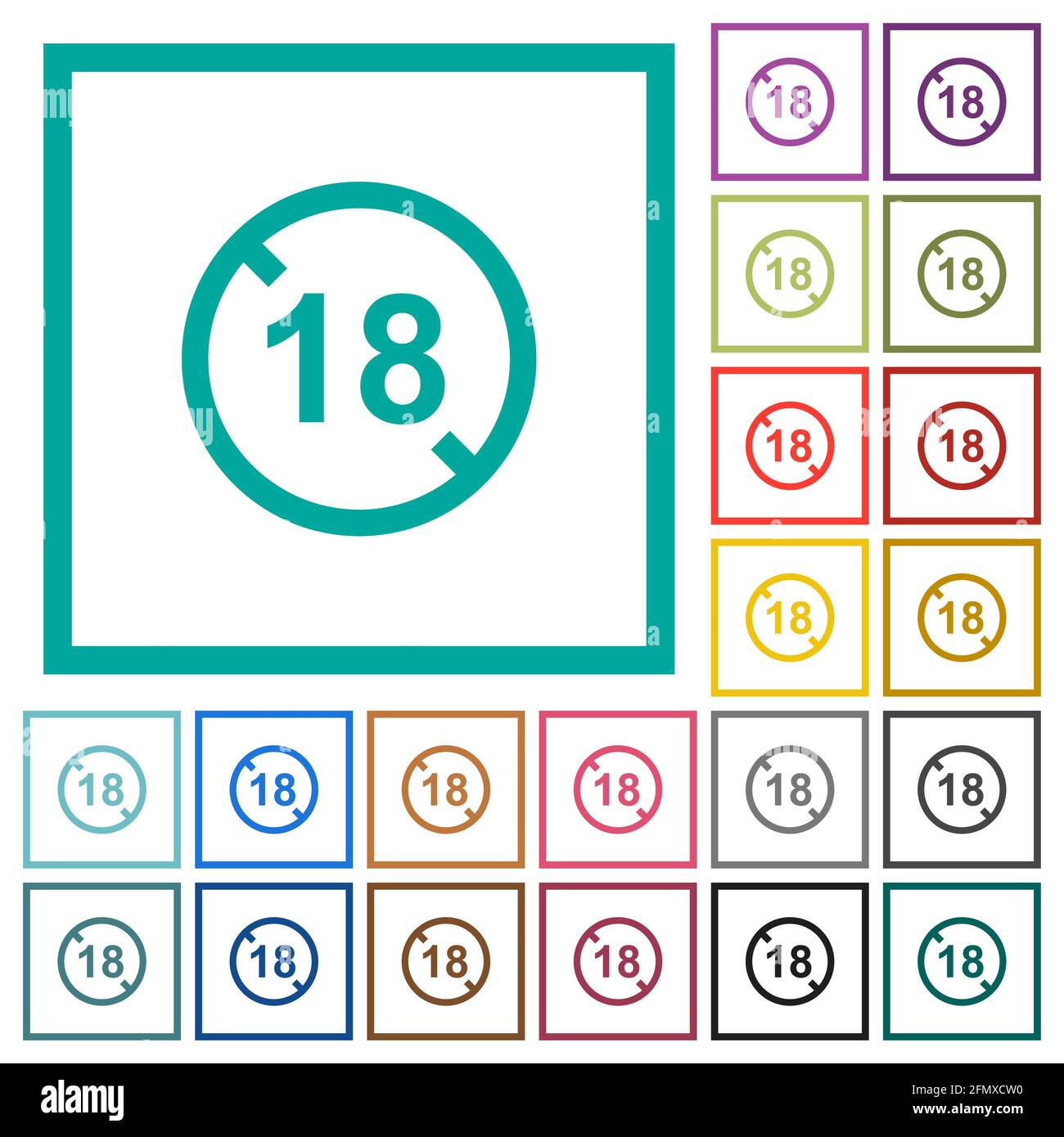Not allowed under 18 flat color icons in circle shape outlines. 12 ...