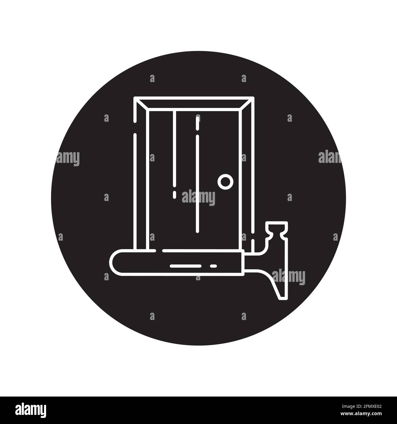Installation doors black glyph icon. Pictogram for web page, mobile app ...