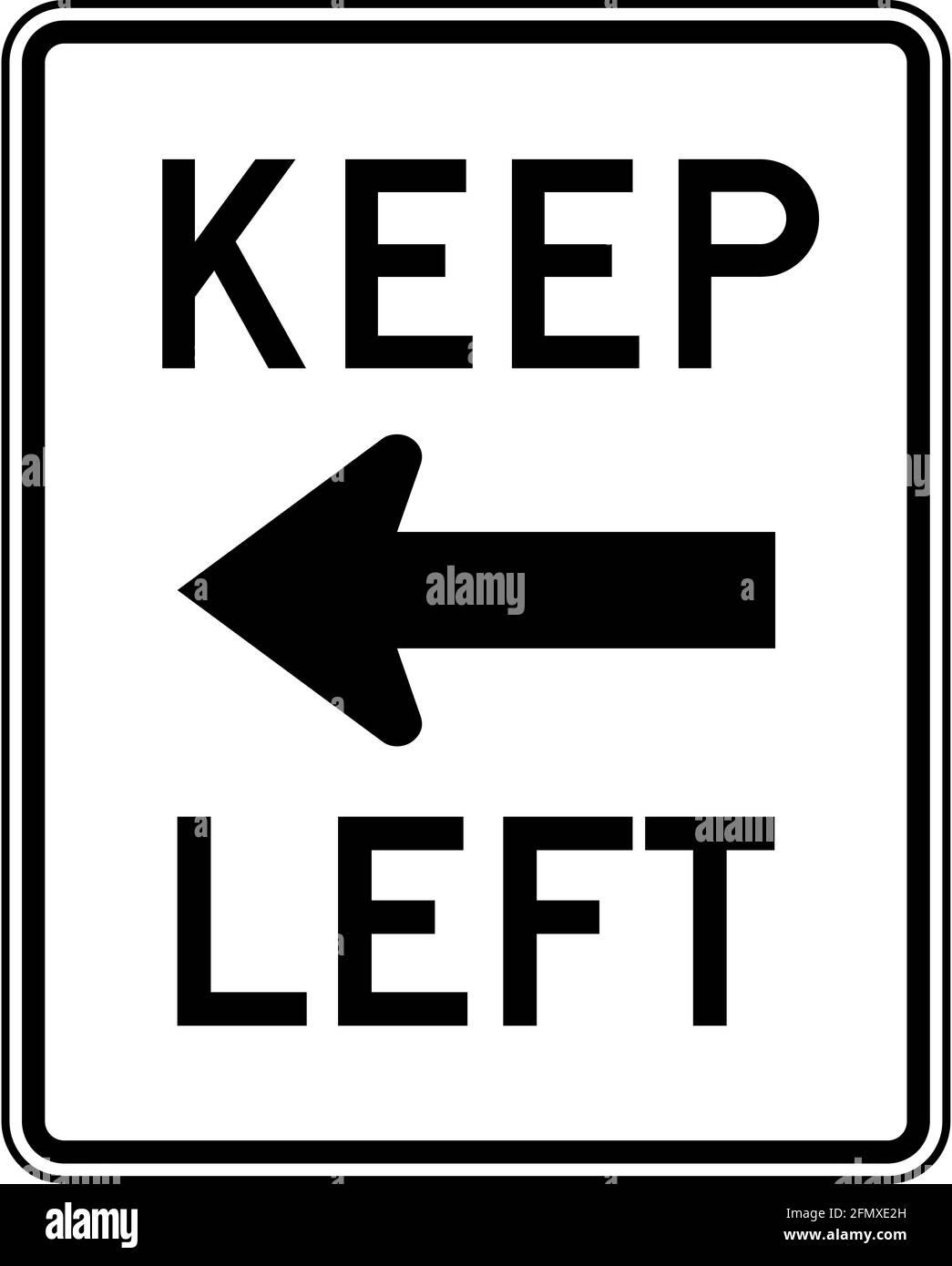 Keep Left Official US Road Sign Illustration Stock Photo - Alamy