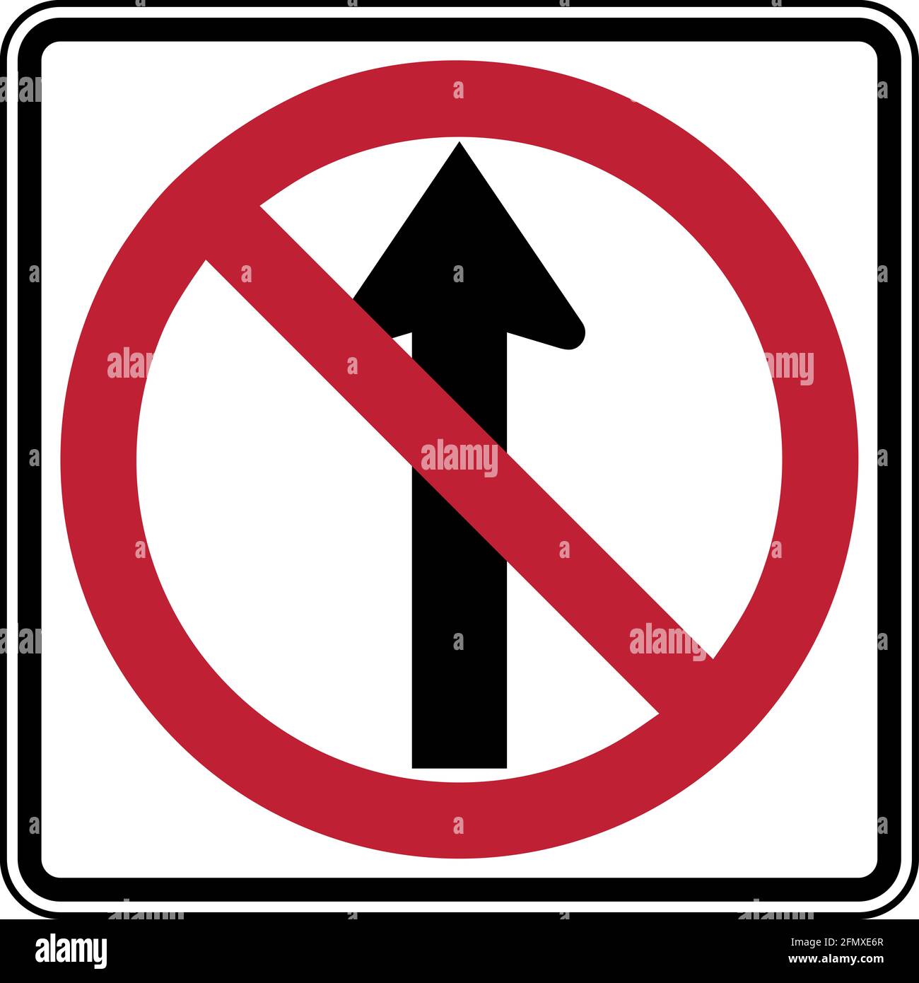 No Straight Through Official US Road Sign Illustration Stock Photo - Alamy