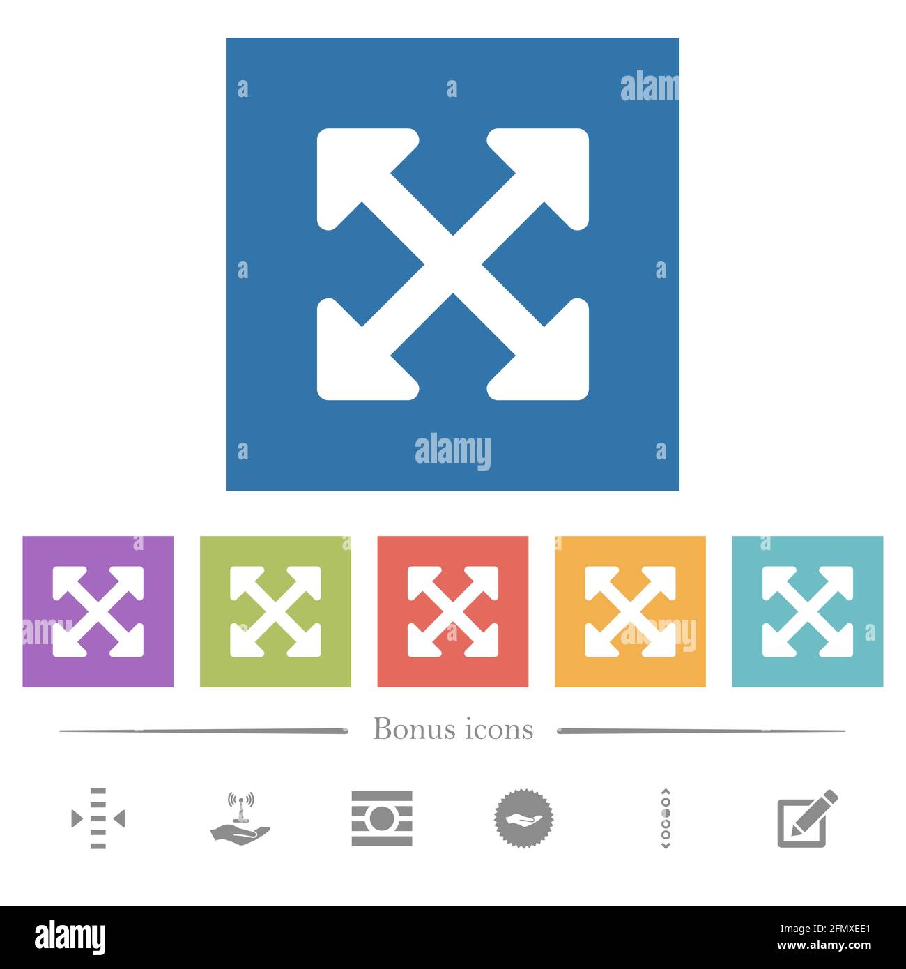 Resize full alt flat white icons in square backgrounds. 6 bonus icons ...
