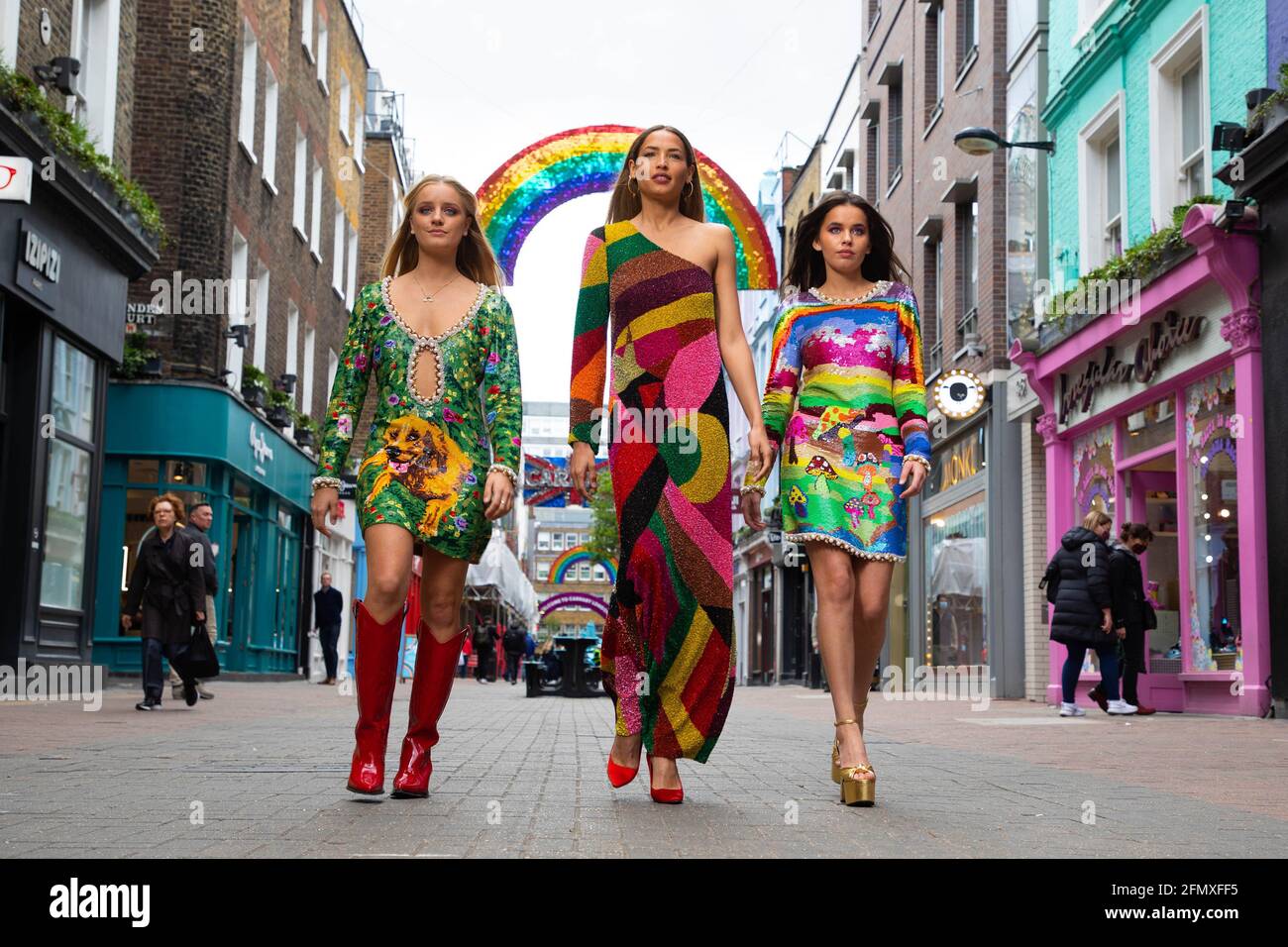 EDITORIAL USE ONLY (Left to right) Krizzy Doble, Charlotte Carter-Allen ...