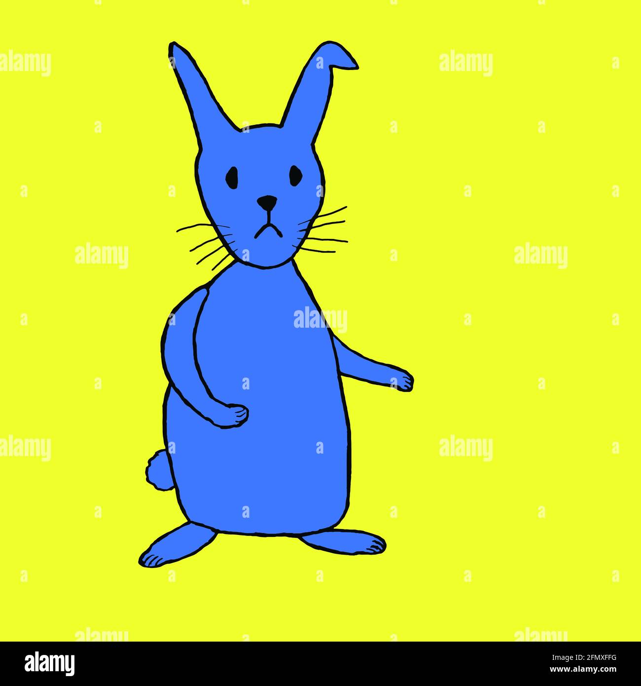 the blue rabbit in digital illustration Stock Photo - Alamy