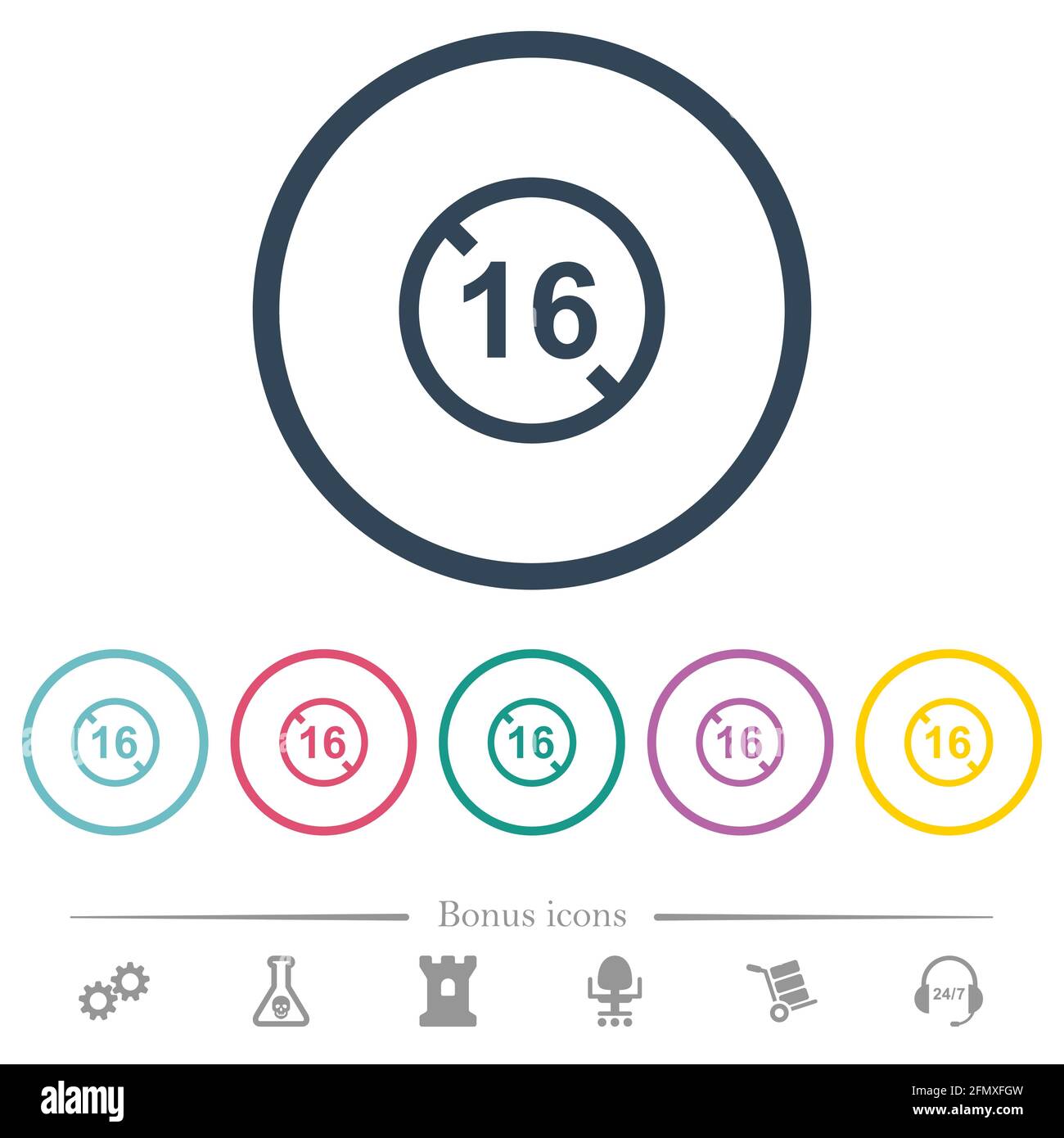 Not allowed under 16 flat color icons in round outlines. 6 bonus icons ...