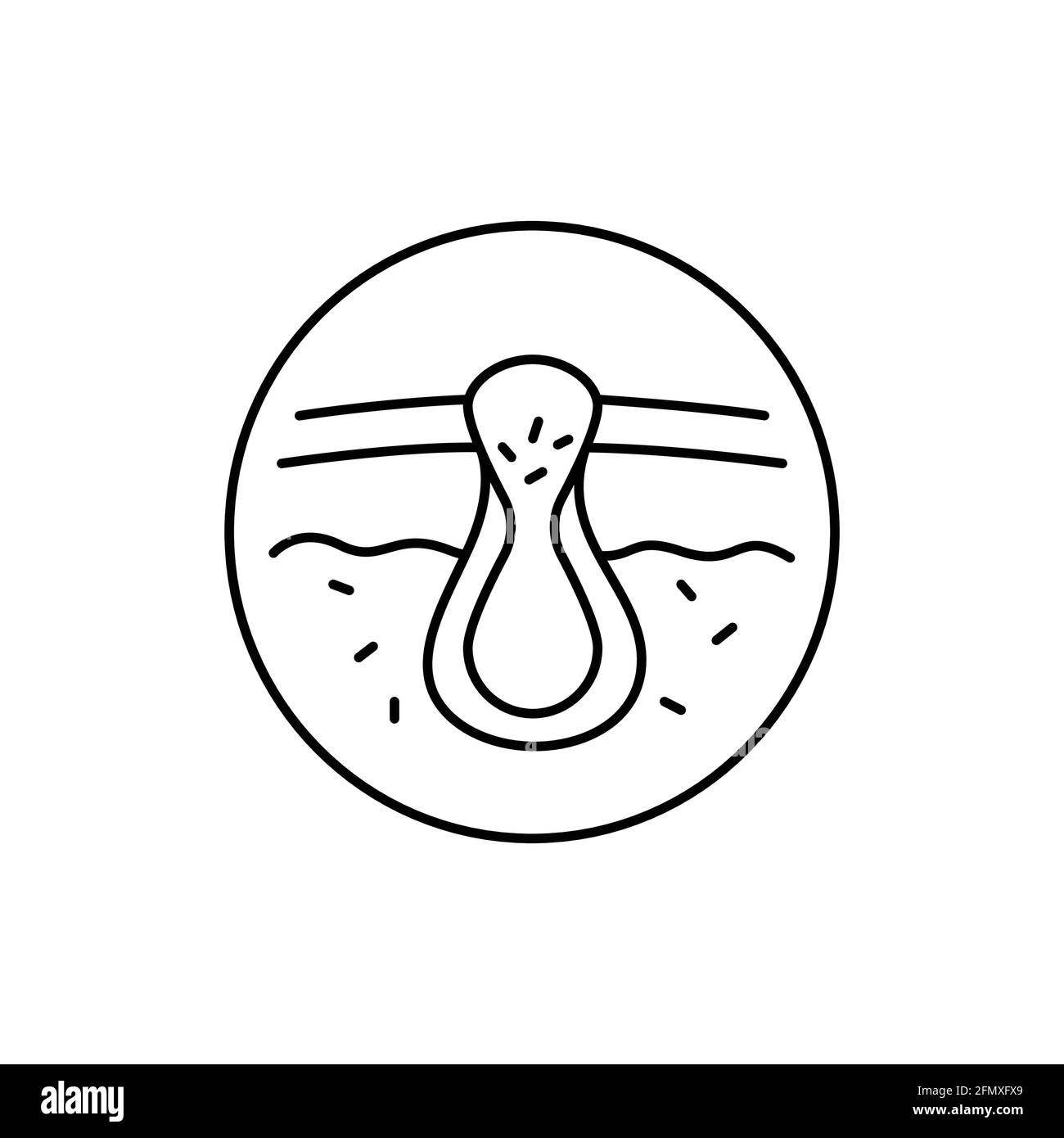 Blackhead black icon. Dermatology disease. Isolated vector element ...