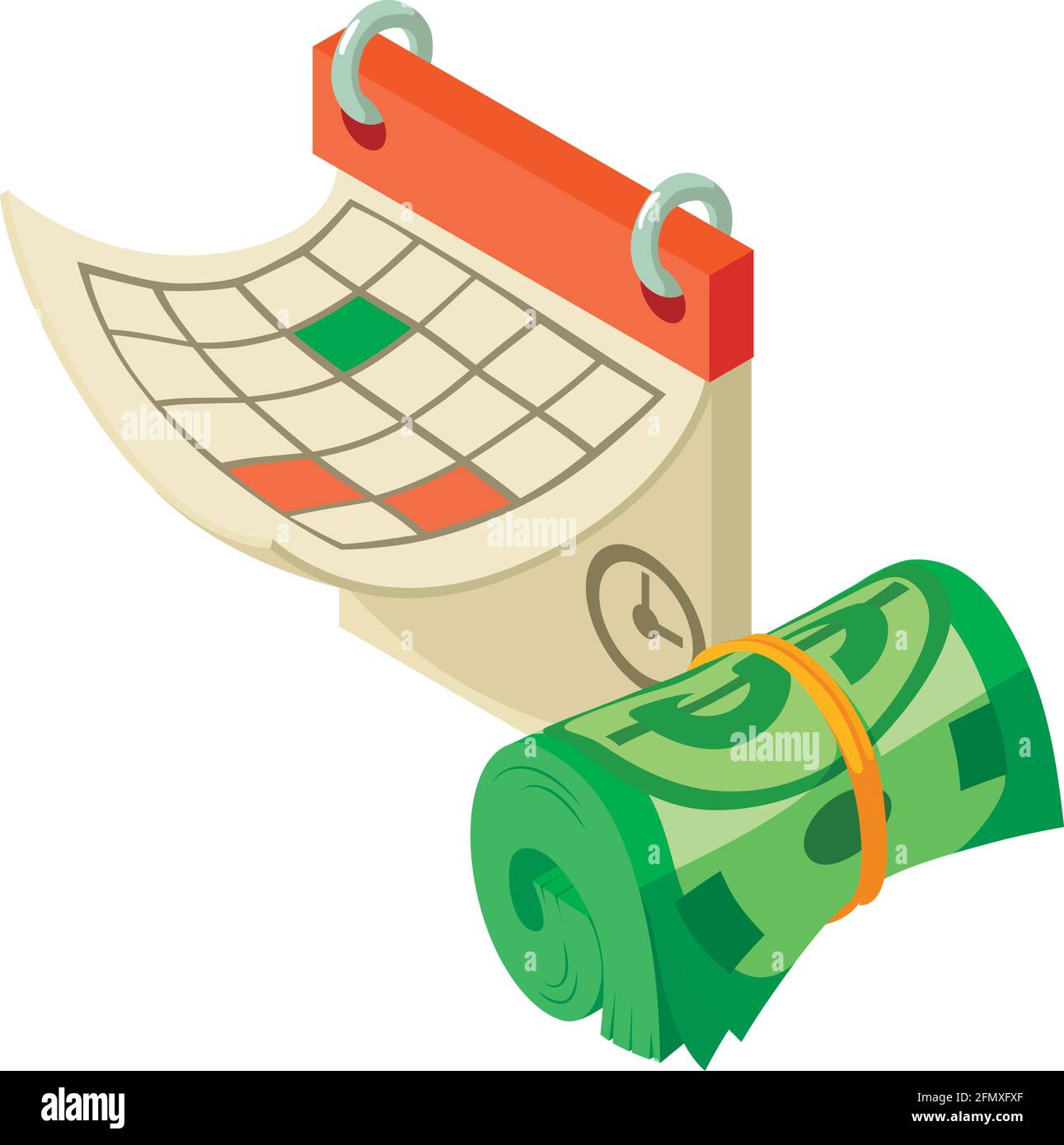 Finance calendar icon. Isometric illustration of finance calendar ...