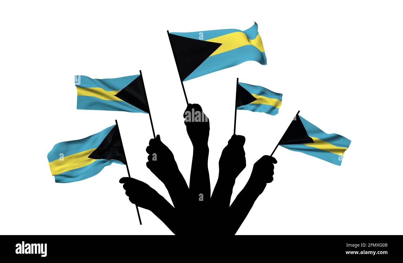 Bahamas national flag being waved. 3D Rendering Stock Photo - Alamy