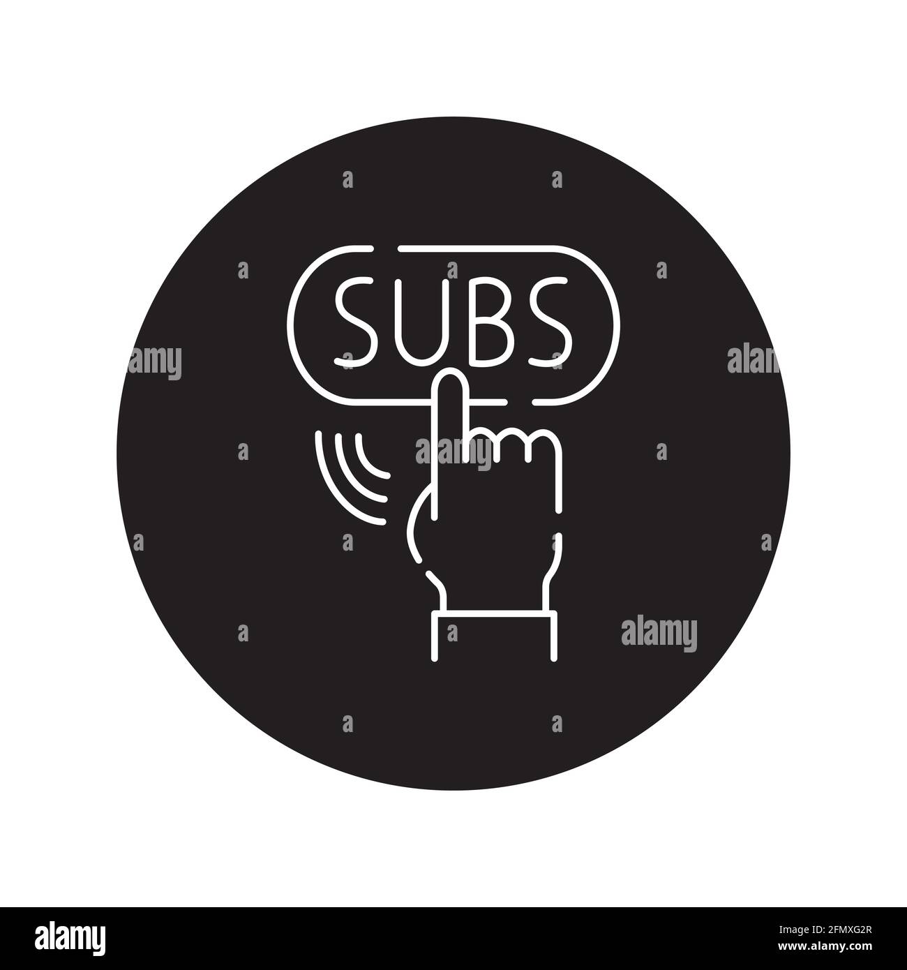 Subscribe button black glyph icon. Pictogram for web page, mobile app ...