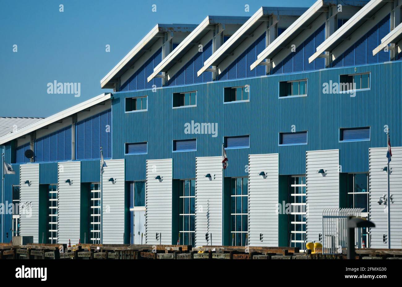 Exterior side panels view of the Port Pavilion on Broadway Pier at San ...