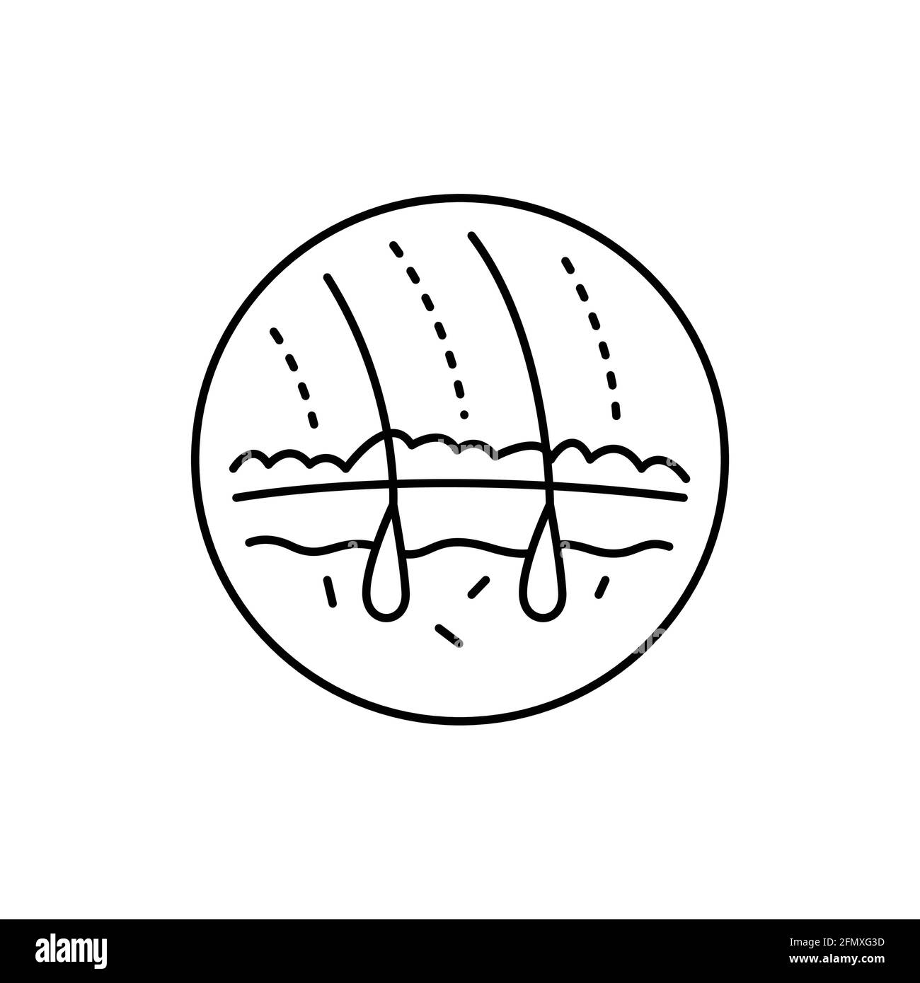 Seborhoeic dermatitis black line icon. Dermatology disease. Isolated ...