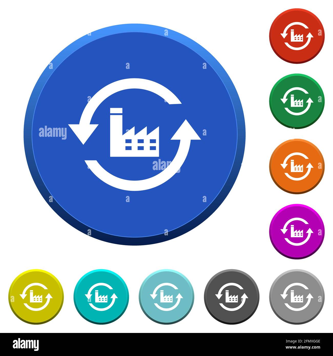 Reset to factory defaults round color beveled buttons with smooth ...