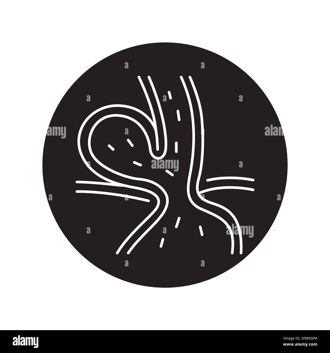 Hiatal hernia olor line icon. Pictogram for web page, mobile app, promo ...